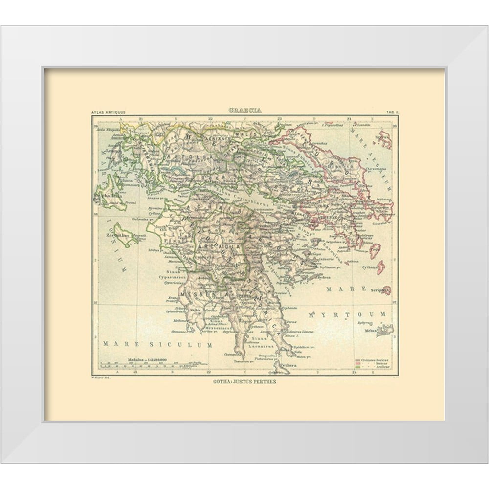 Perthes 13x12 White Modern Wood Framed Museum Art Print Titled - Greece ...
