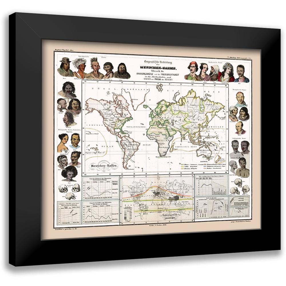 Perthes 14x12 Black Modern Framed Museum Art Print Titled - World Human ...