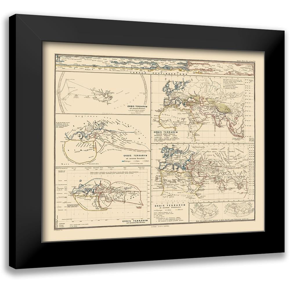 Perthes 14x12 Black Modern Framed Museum Art Print Titled - World as ...