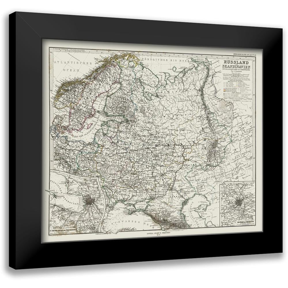 Perthes 17x15 Black Modern Framed Museum Art Print Titled - Europe ...