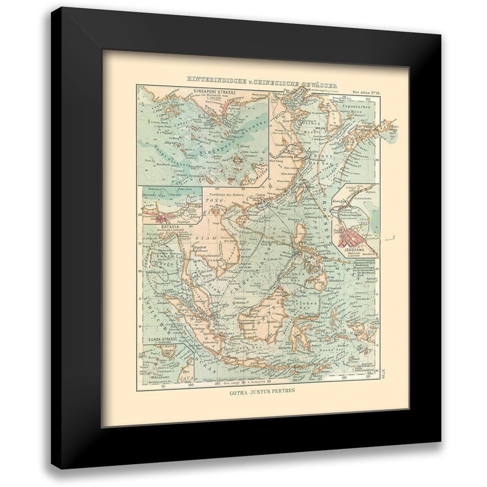 Perthes 20x22 Black Modern Framed Museum Art Print Titled - Asia Indian ...