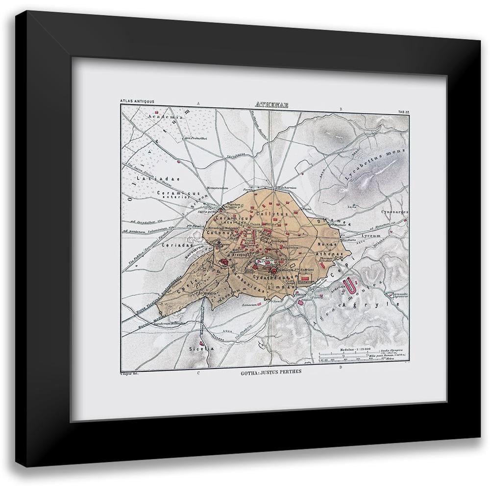 Perthes 22x20 Black Modern Framed Museum Art Print Titled - Athens ...