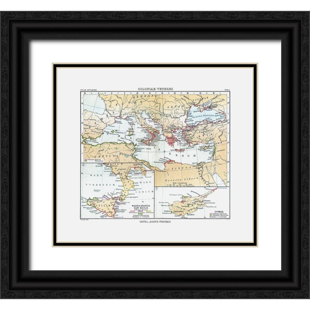 Perthes 29x26 Black Ornate Wood Framed with Double Matting Museum Art ...