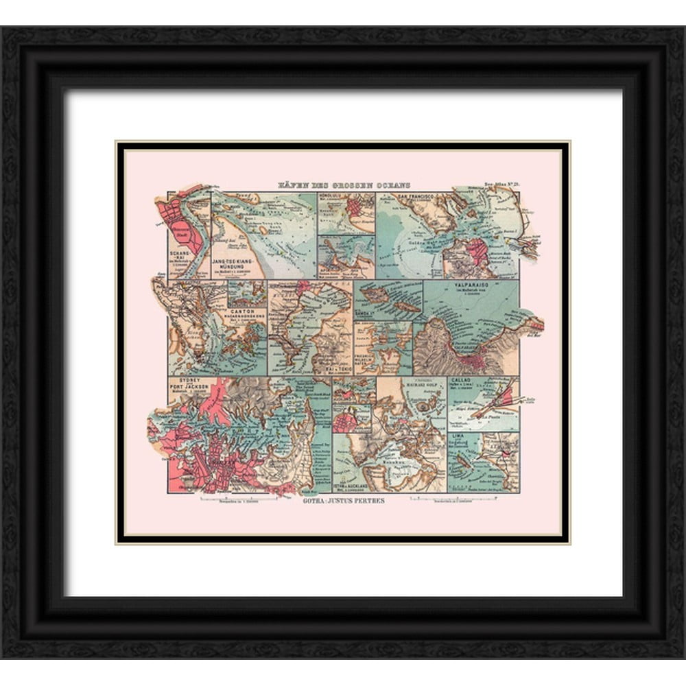 Perthes 29x26 Black Ornate Wood Framed with Double Matting Museum Art ...