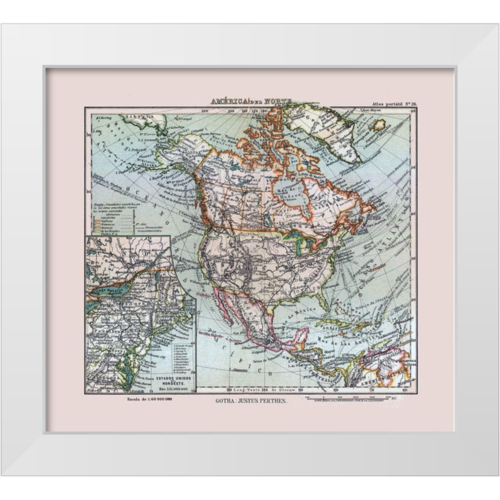 Perthes 29x26 White Modern Wood Framed Museum Art Print Titled - North ...