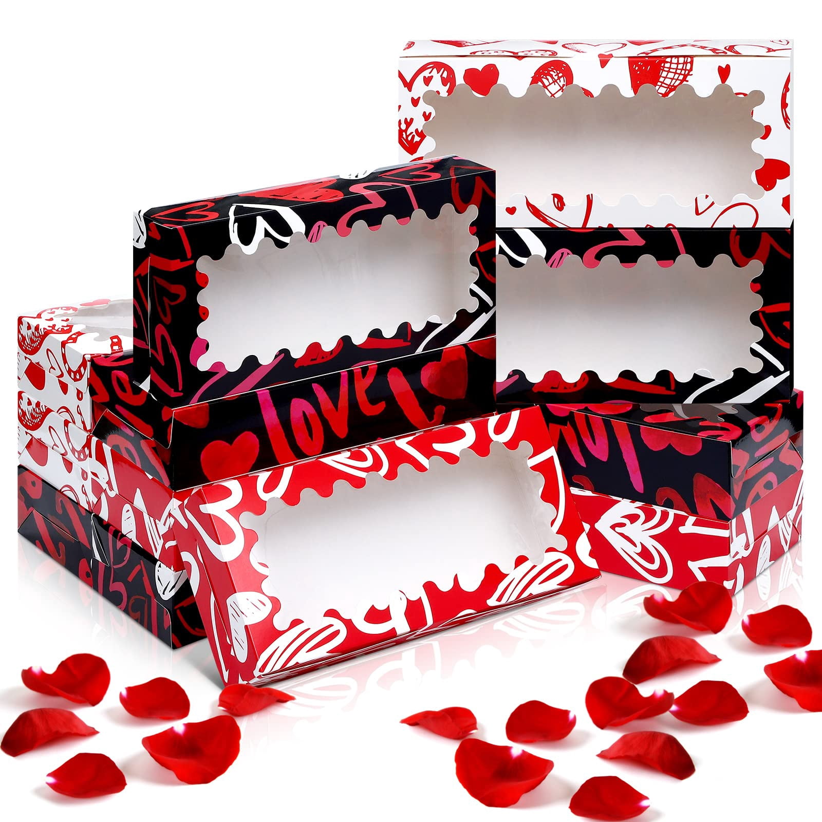 Perthlin 12 Pieces Valentine Cookie Boxes Valentines Day Boxes with ...