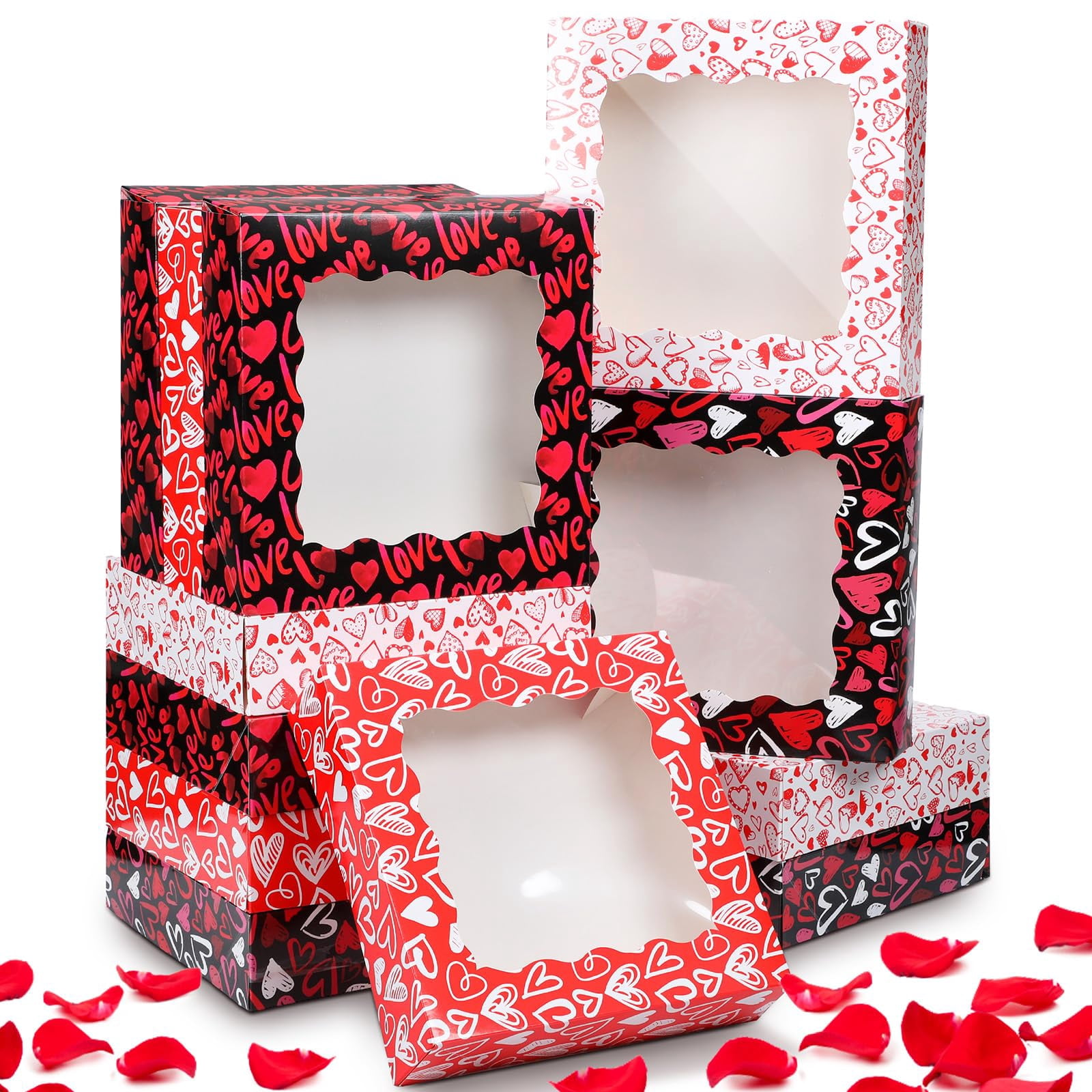 Perthlin 12 Pieces Valentine Cookie Boxes Valentines Day Boxes with ...