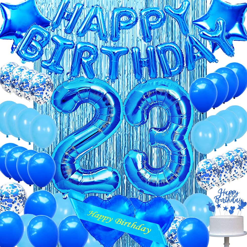 Pertlife Happy 23RD Birthday RE32 Party Decorations Pack- 16inch Blue ...