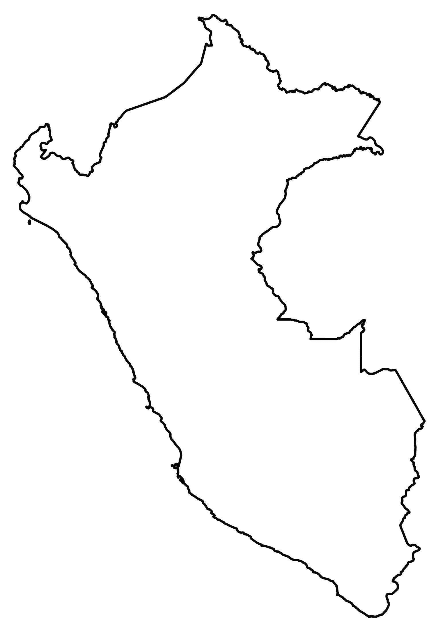 Peru Blank Outline Map GLOSSY POSTER PICTURE PHOTO PRINT BANNER ...