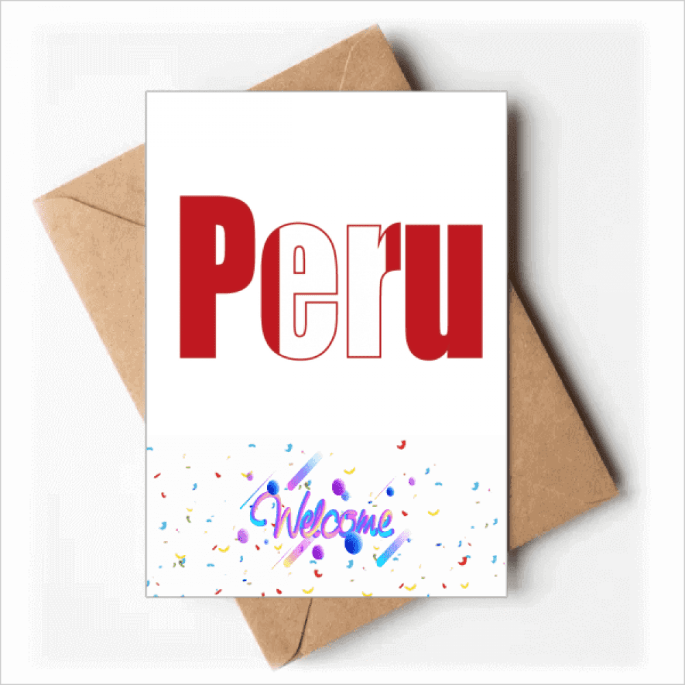 Peru Country Flag Name Art Deco Fashion Welcome Back Greeting Cards ...