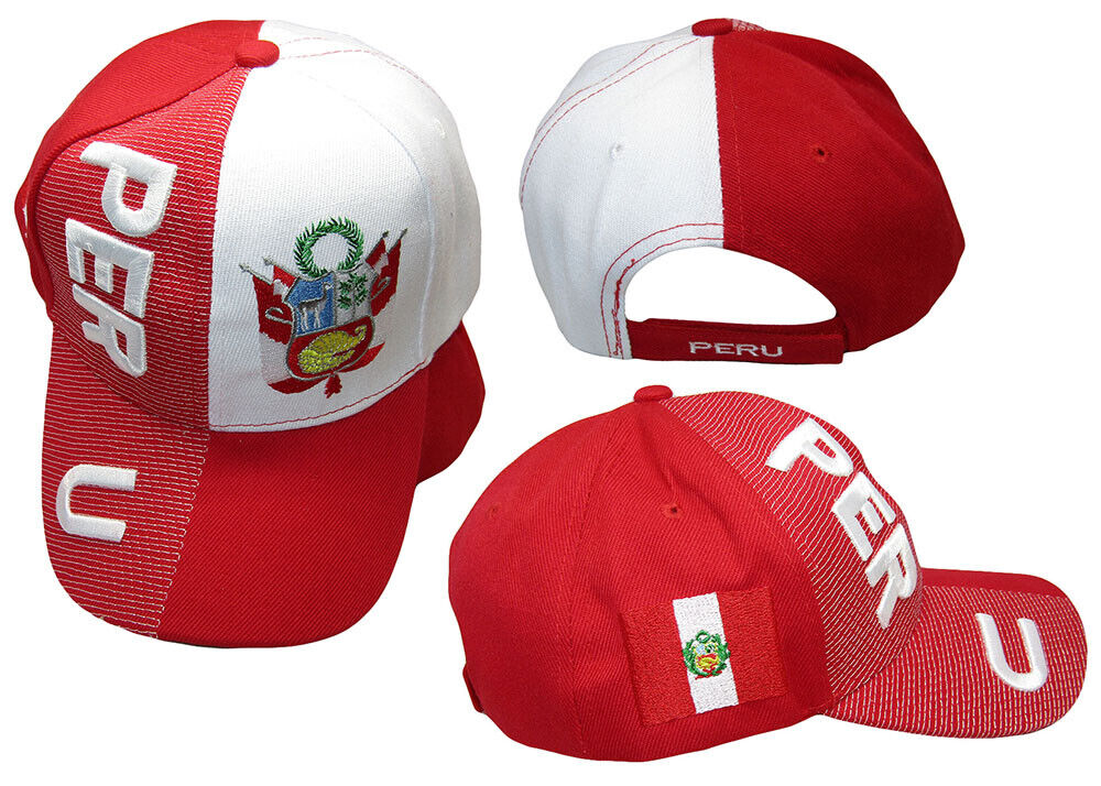 Peru Country Red White Letters Crest Patch On Side Embroidered Hat Cap - Walmart.com