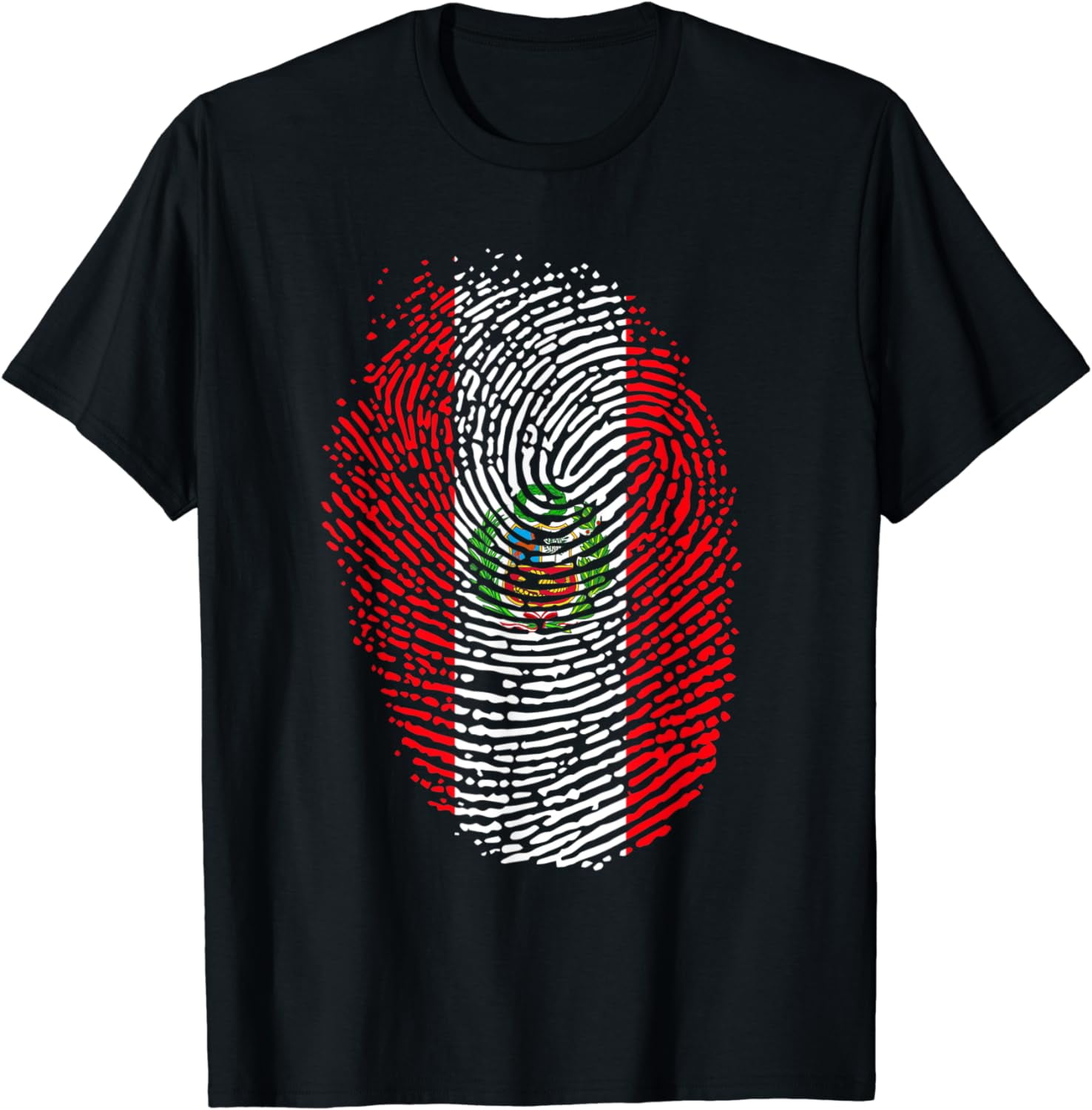 Peru Fingerprint Peruvian Flag Patriotic T-Shirt - Walmart.com