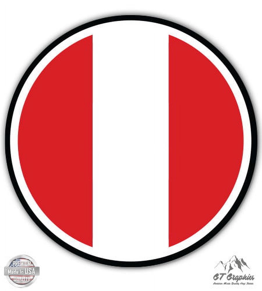 Peru Flag - 12" Vinyl Sticker Waterproof Decal - Walmart.com