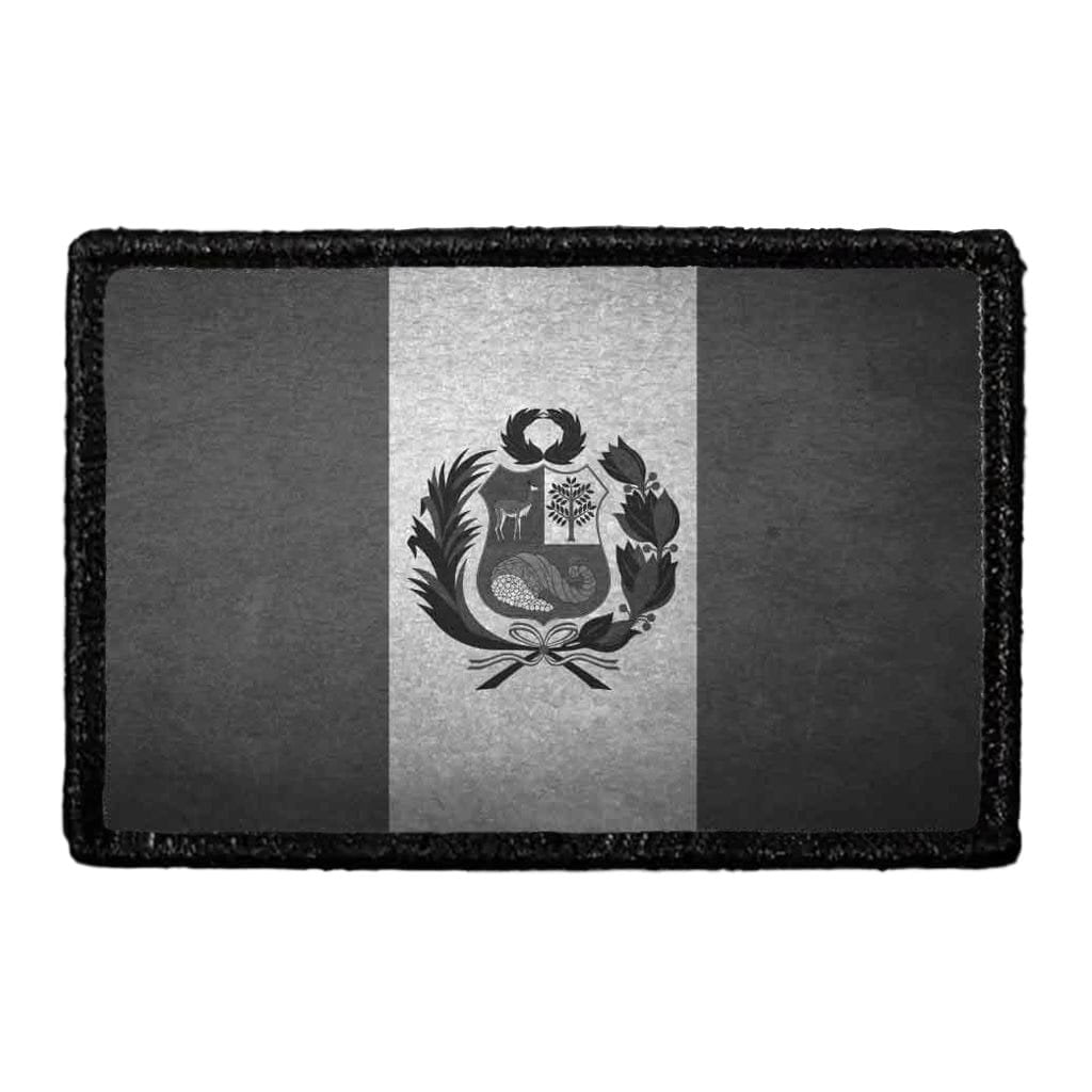 Peru Flag - Black and White - Distressed - Removable Patch - Walmart.com