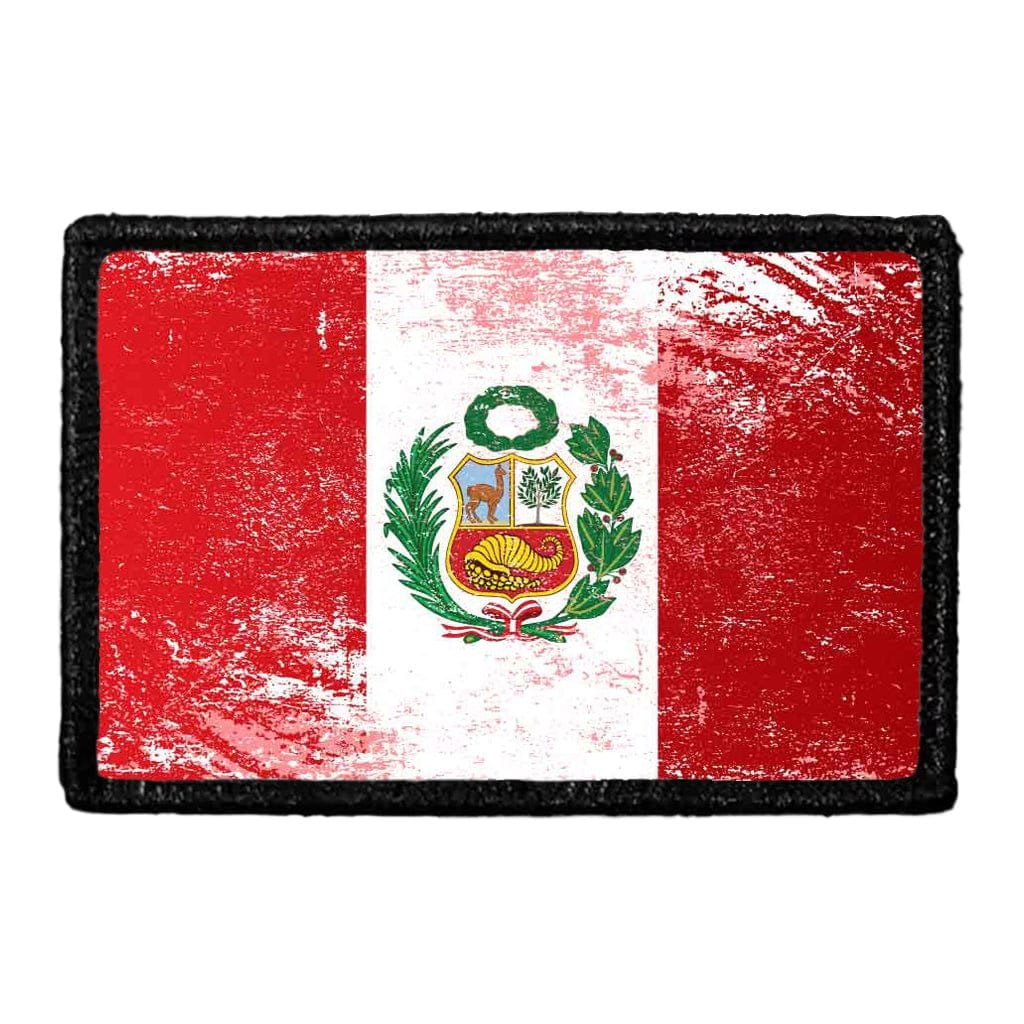 Peru Flag - Color - Distressed - Removable Patch - Walmart.com
