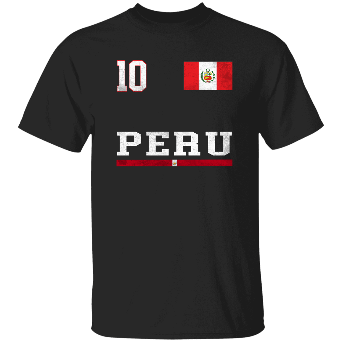 Peru Flag Emblem Peruvian Pride Proud Men Women Soccer Fan T-Shirt ...