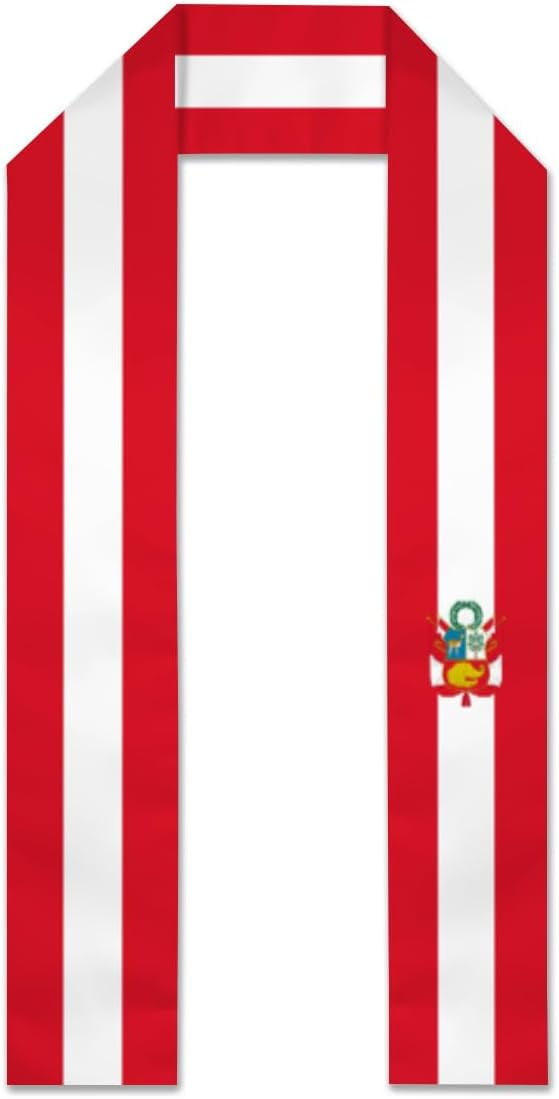 Peru Flag Graduation Stole Graduate Shawl Sash Scraf Gift For Abroad ...
