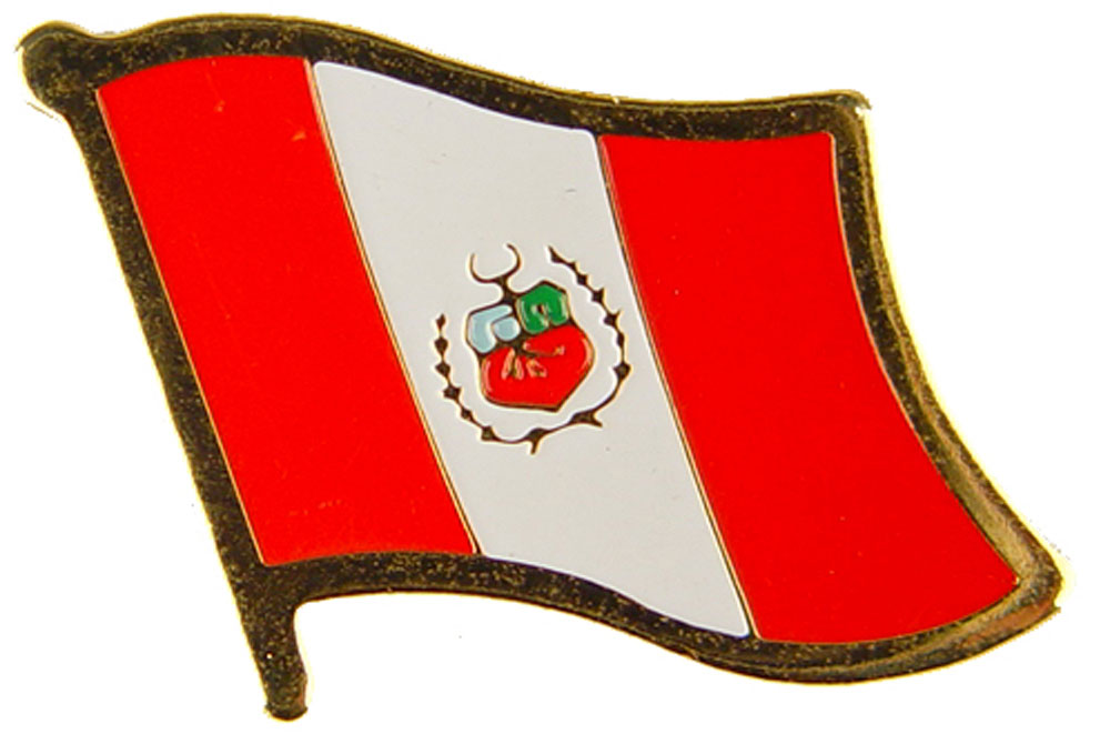 Peru Flag Lapel Pin - Officially Licensed Originals, Patriotic Emblem ...