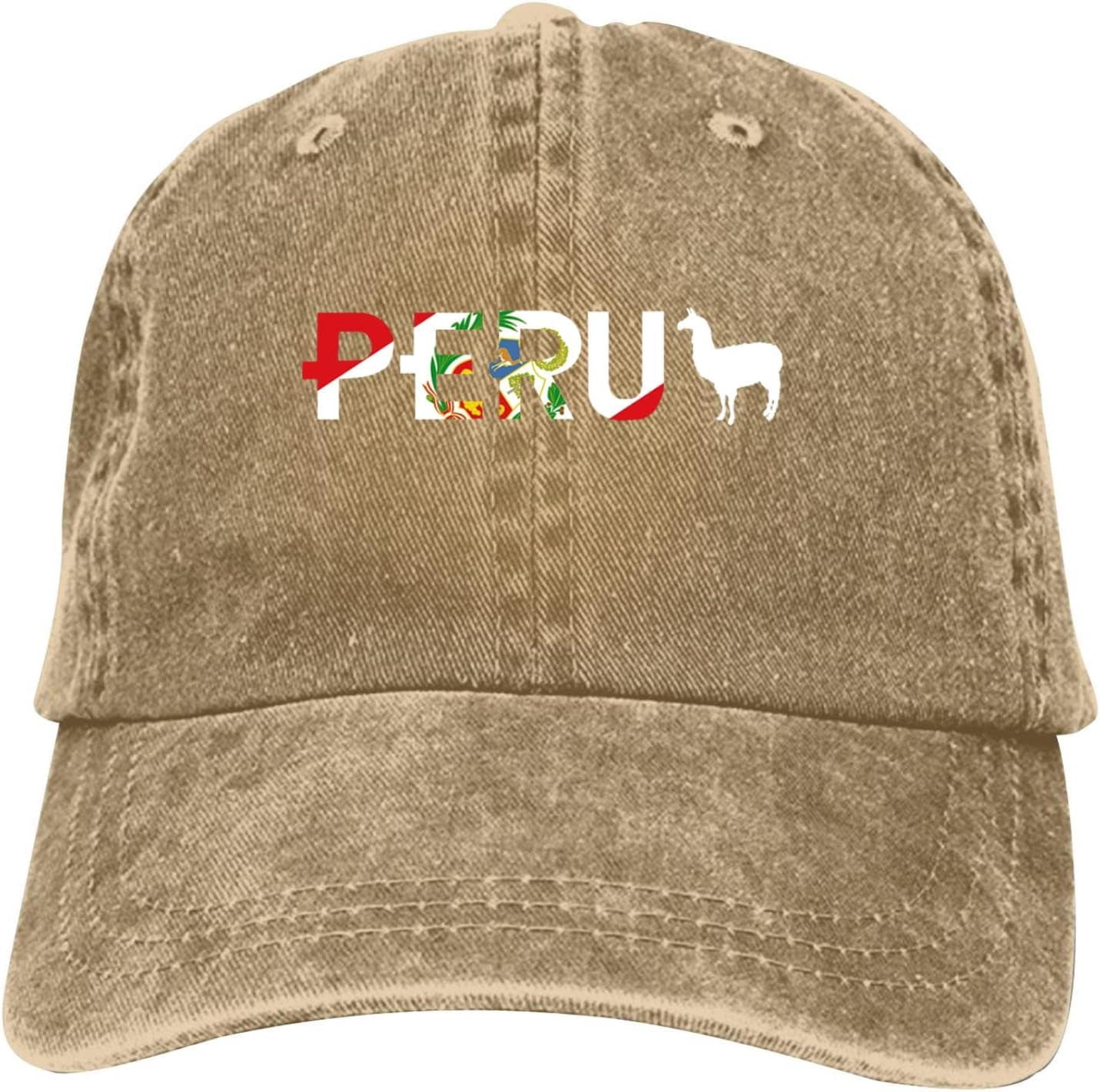 Peru Flag Llama Baseball Cap Vintage Adjustable Washed Hats Cowboy Hats ...
