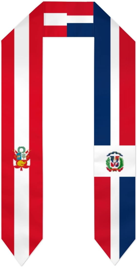 Peru Flag Mix Dominican Republic Flags Graduation Stoles Shawl Sash ...