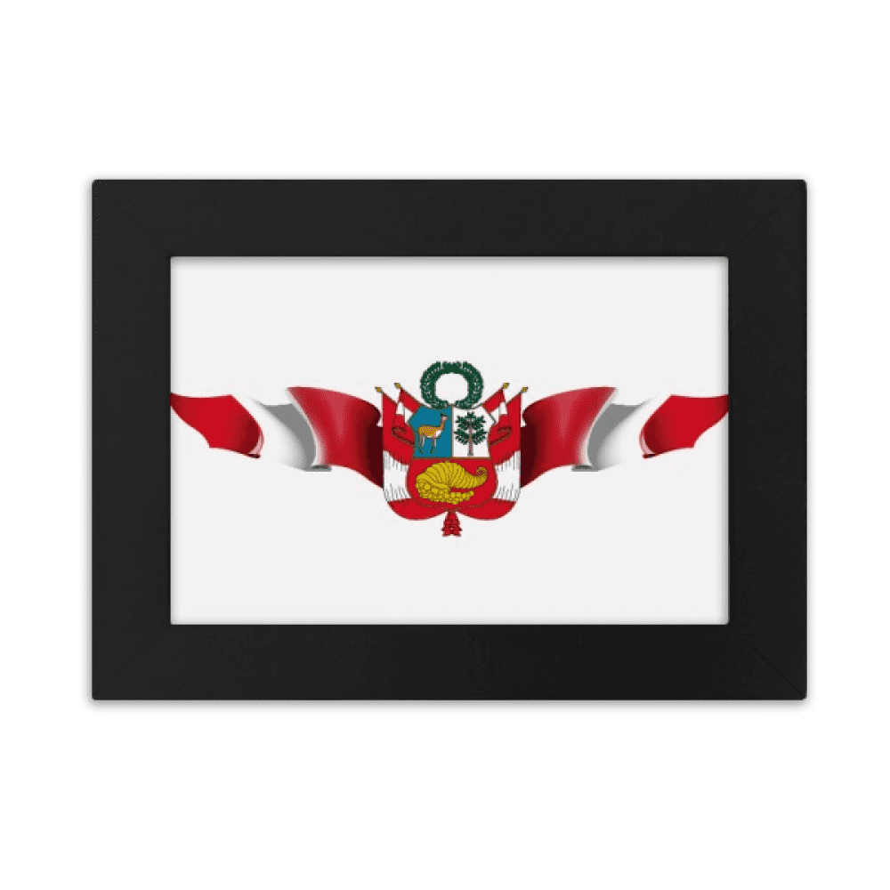 Peru Flag National Emblem Desktop Photo Frame Ornaments Picture Art ...
