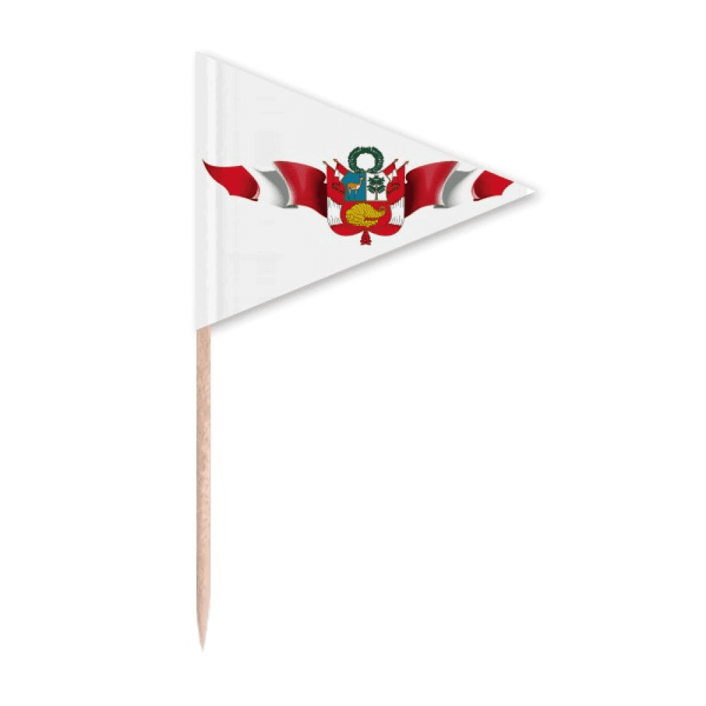 Peru Flag National Emblem Toothpick Triangle Cupcake Toppers Flag ...