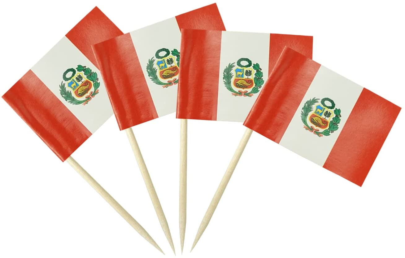 Peru Flag Peruvian Small Toothpick Flag Decor Mini Cupcake Toppers ...