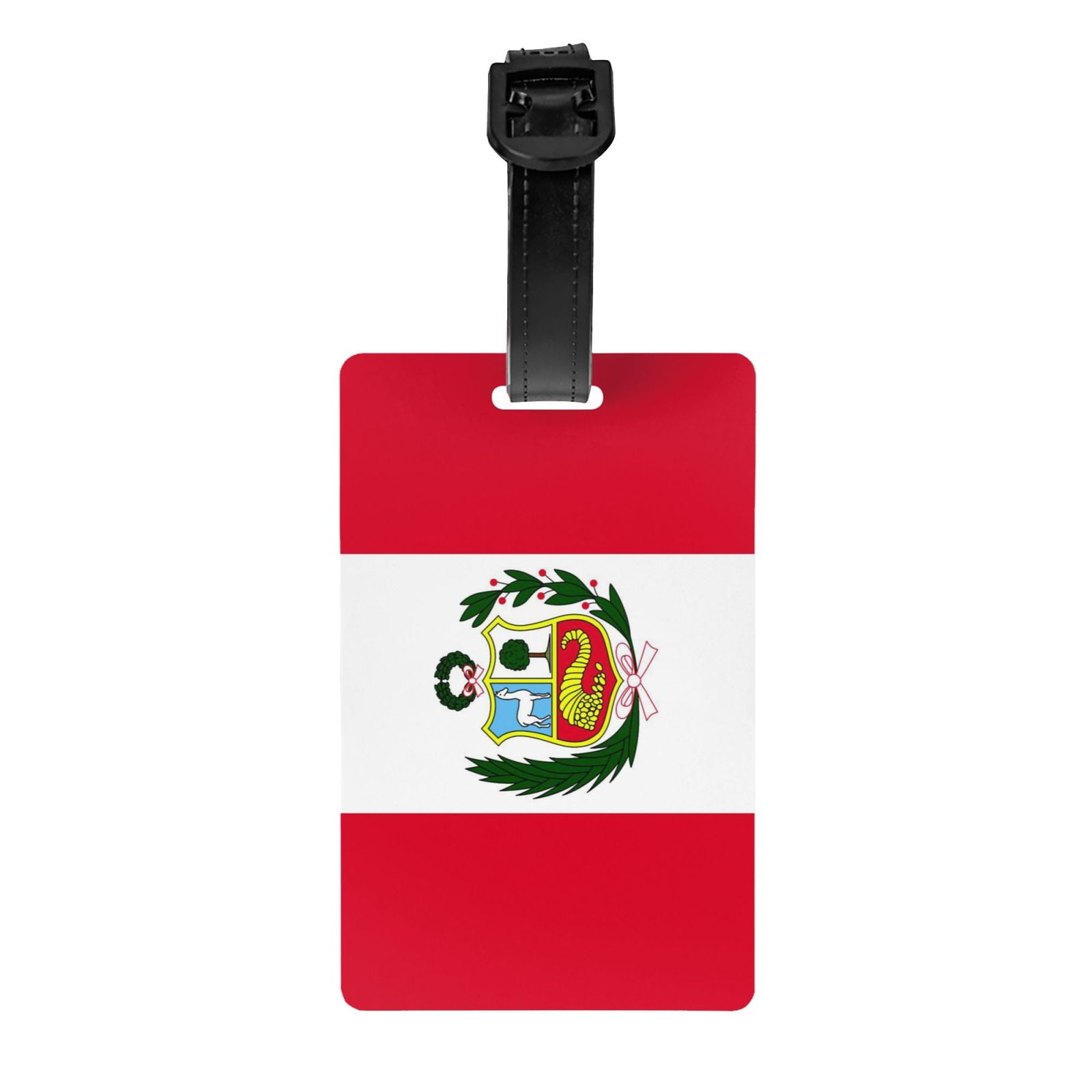Peru Flag Pvc Luggage Tag With Name Id Labelfor Women Men - Walmart.com