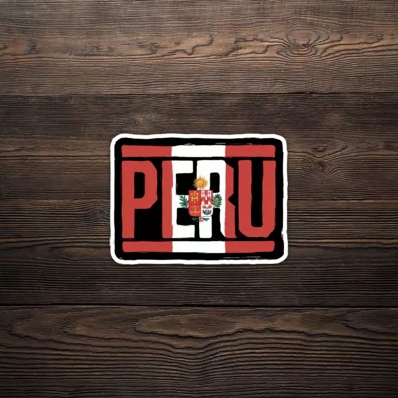 Peru Flag Sticker - Peruvian Coat Of Arms Decal For Laptop, Phone ...