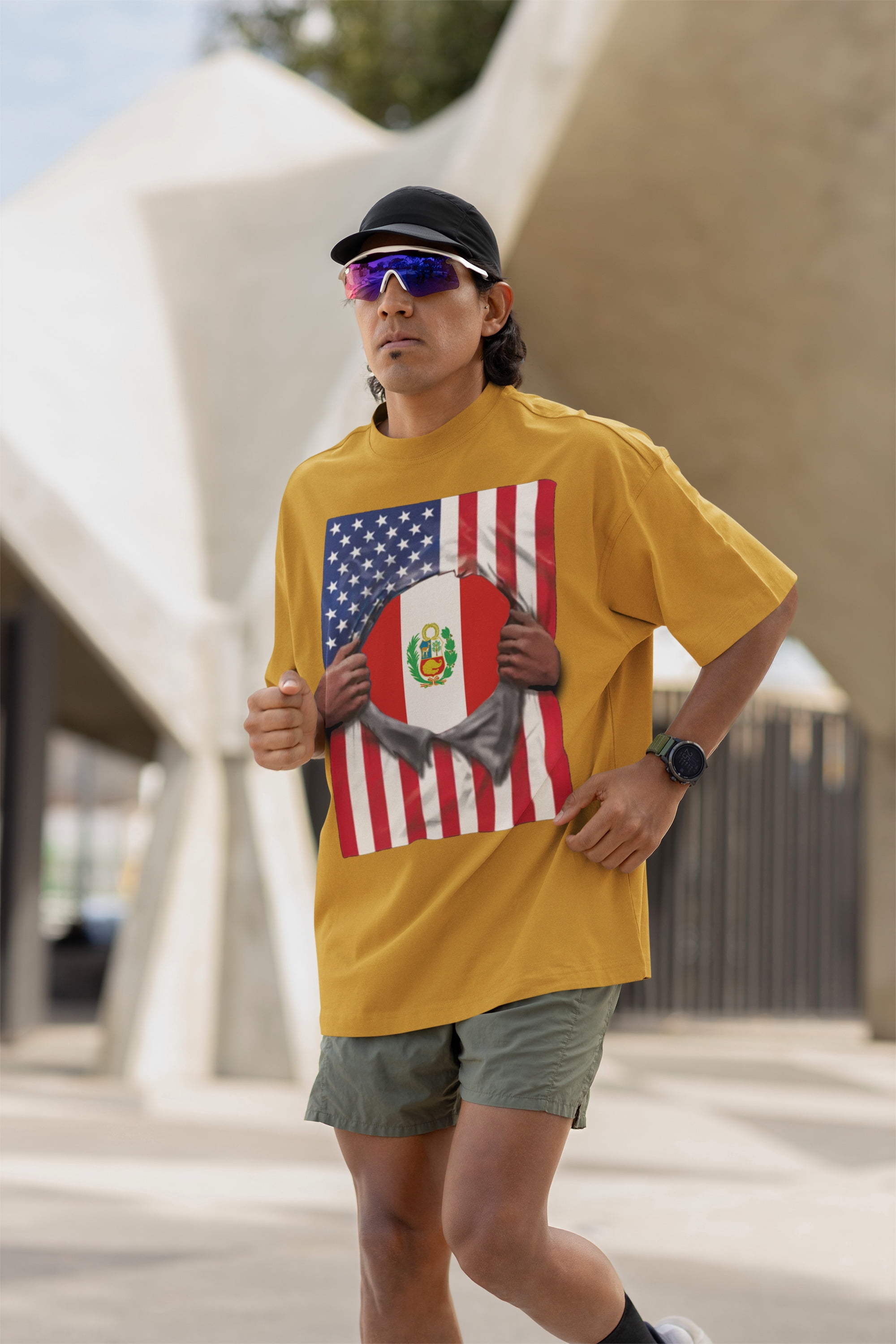 Peru Flag + USA Flag Pride T-shirt | Peruvian + American Flag Rip 4th ...