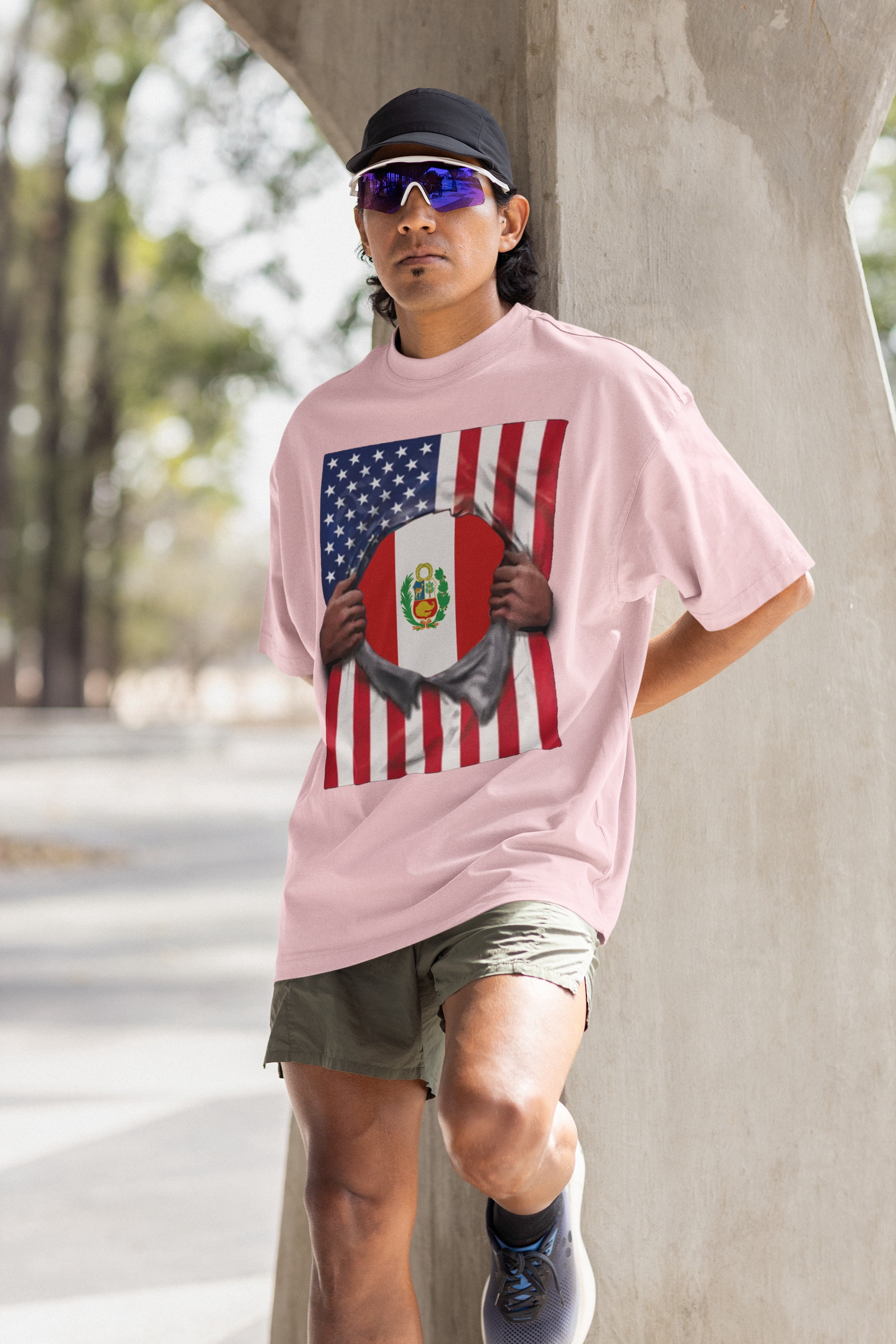 Peru Flag + USA Flag Pride T-shirt | Peruvian + American Flag Rip 4th ...