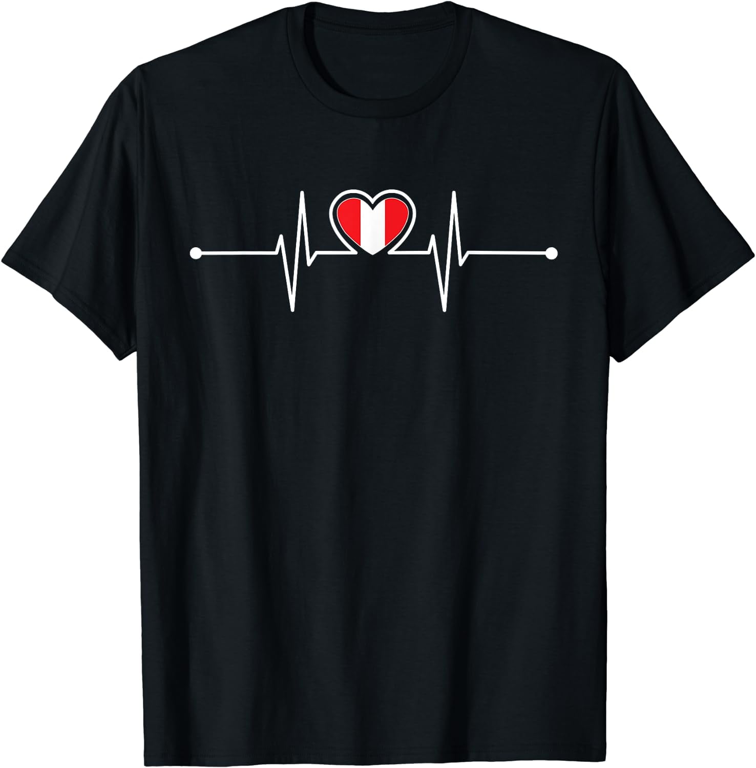 Peru Heartbeat Peruvian Pride Cute Peru Flag Design T-Shirt - Walmart.com