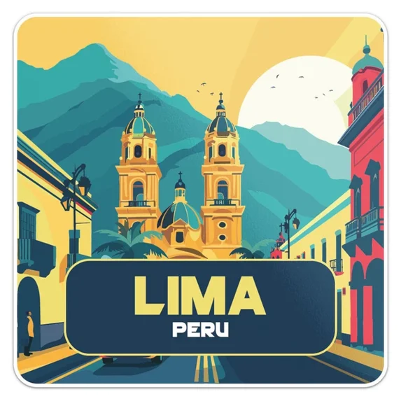 Peru Lima City Sticker Phone Decal Water Bottle Stickers Car Decals ...