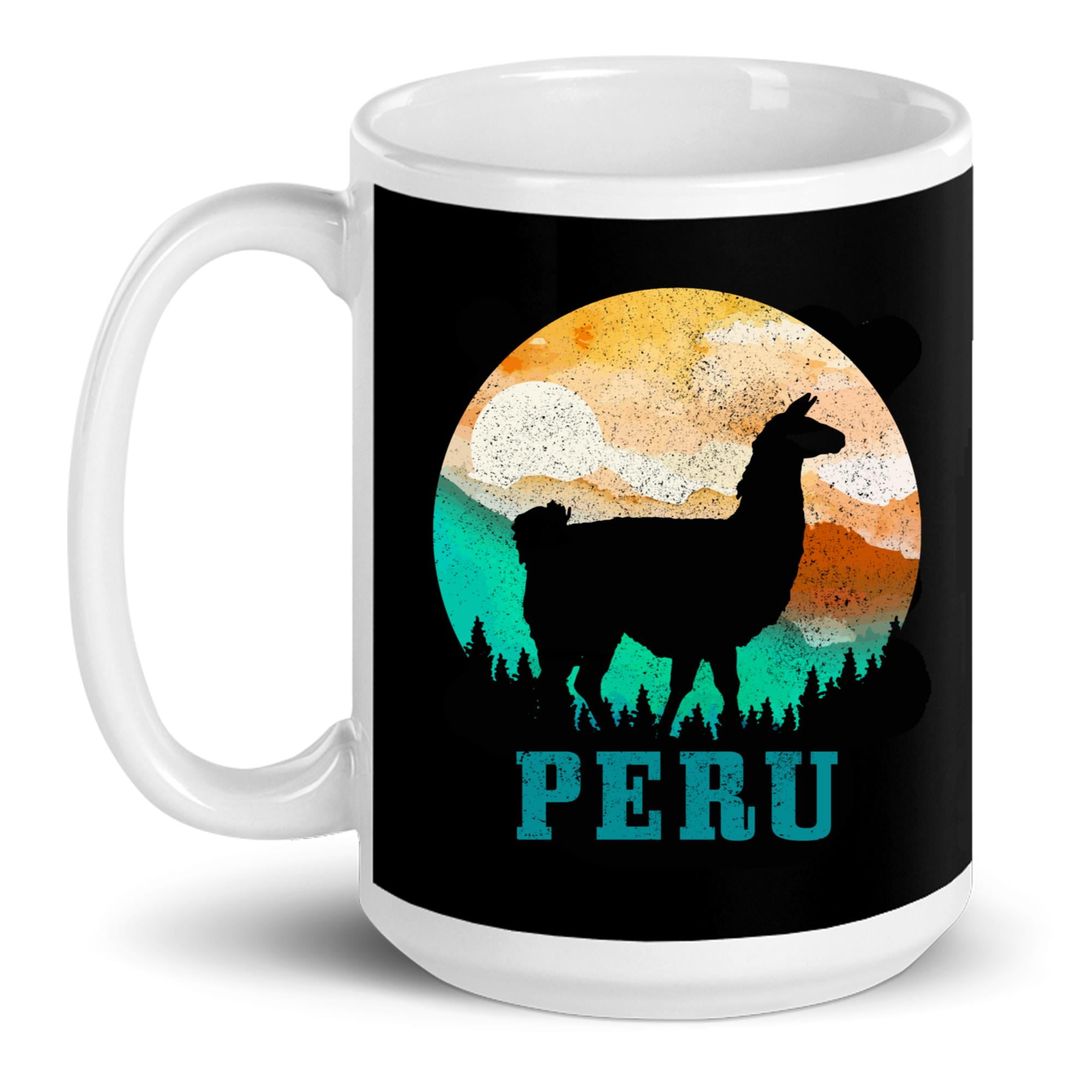 Peru Llama Alpaca Peruvian Roots Pride Vintage Peru Gift Ceramic Mug ...
