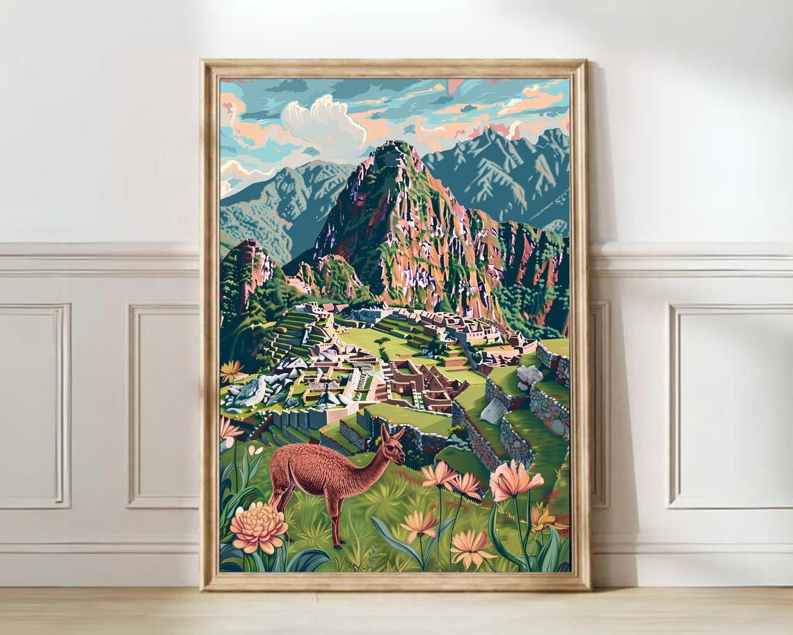 Peru Print Peru Illustration Machu Picchu Travel Poster Machu Picchu ...