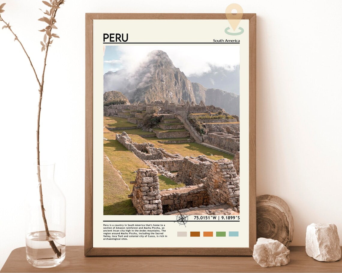 Peru Print, Vintage Poster, Peru Wall Art, Peru Poster, Peru Photo ...