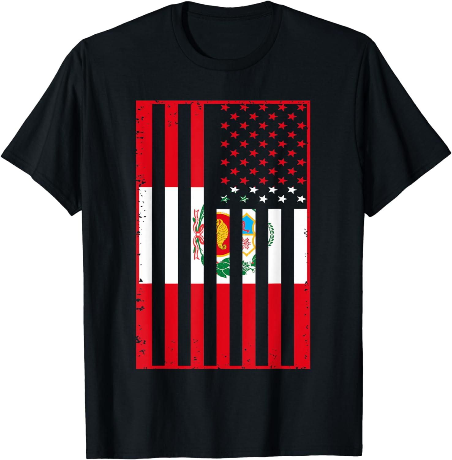 Peru Shirt Peruvian American Flag T-shirt Men Women - Walmart.com