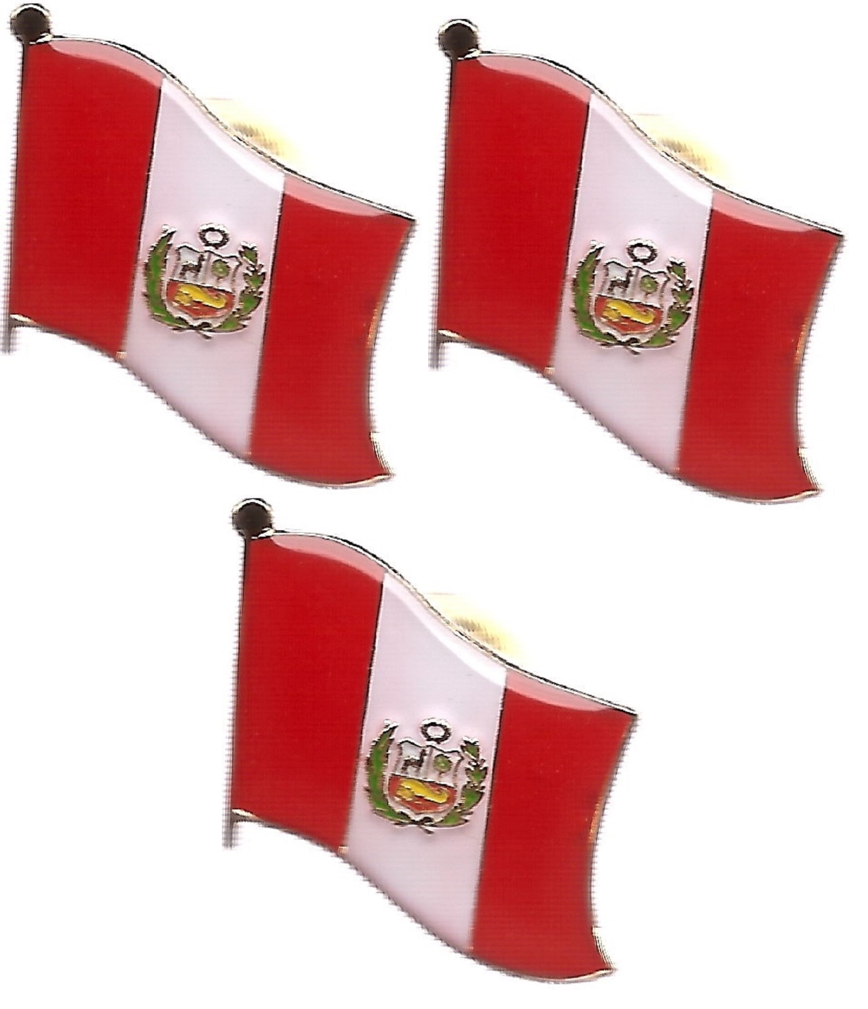 Peru Single Flag Lapel Pins, Pack of 3 - Walmart.com
