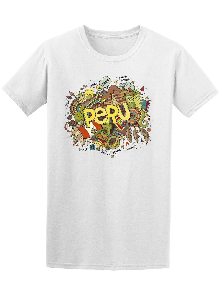 Peru South America Doodle T-Shirt Men -Image by Shutterstock, Male ...