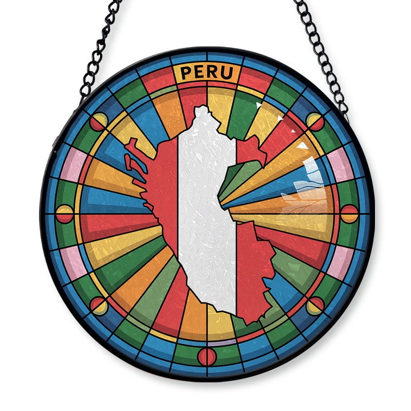 Peru Travel Decor Suncatcher Stained Glass Window Hanging, Gift for ...