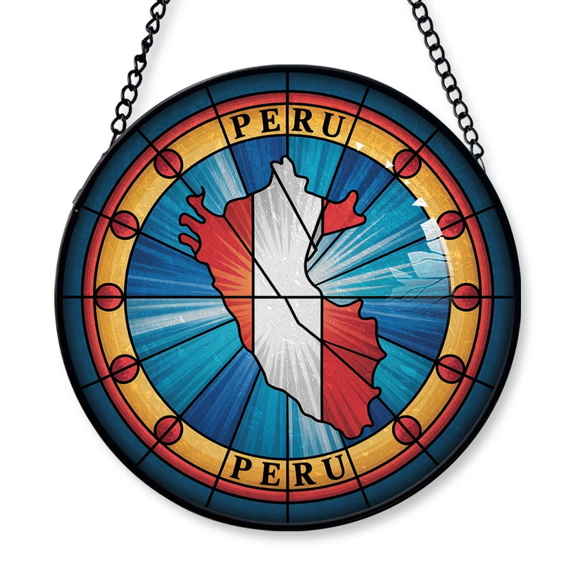 Peru Travel Decor Suncatcher Stained Glass Window Hanging, Gift for ...