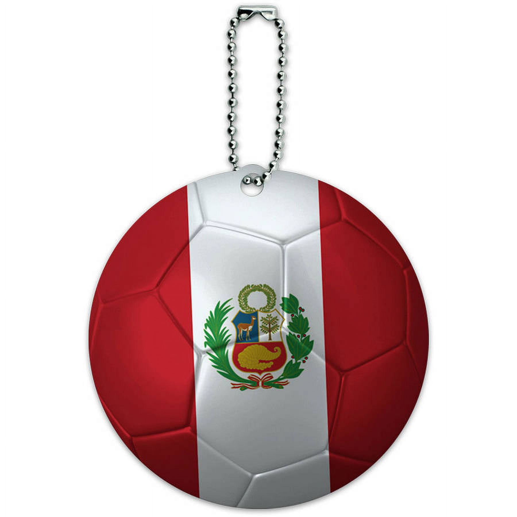 Peru with Seal Flag Soccer Ball Futbol Football Round Luggage ID Tag ...