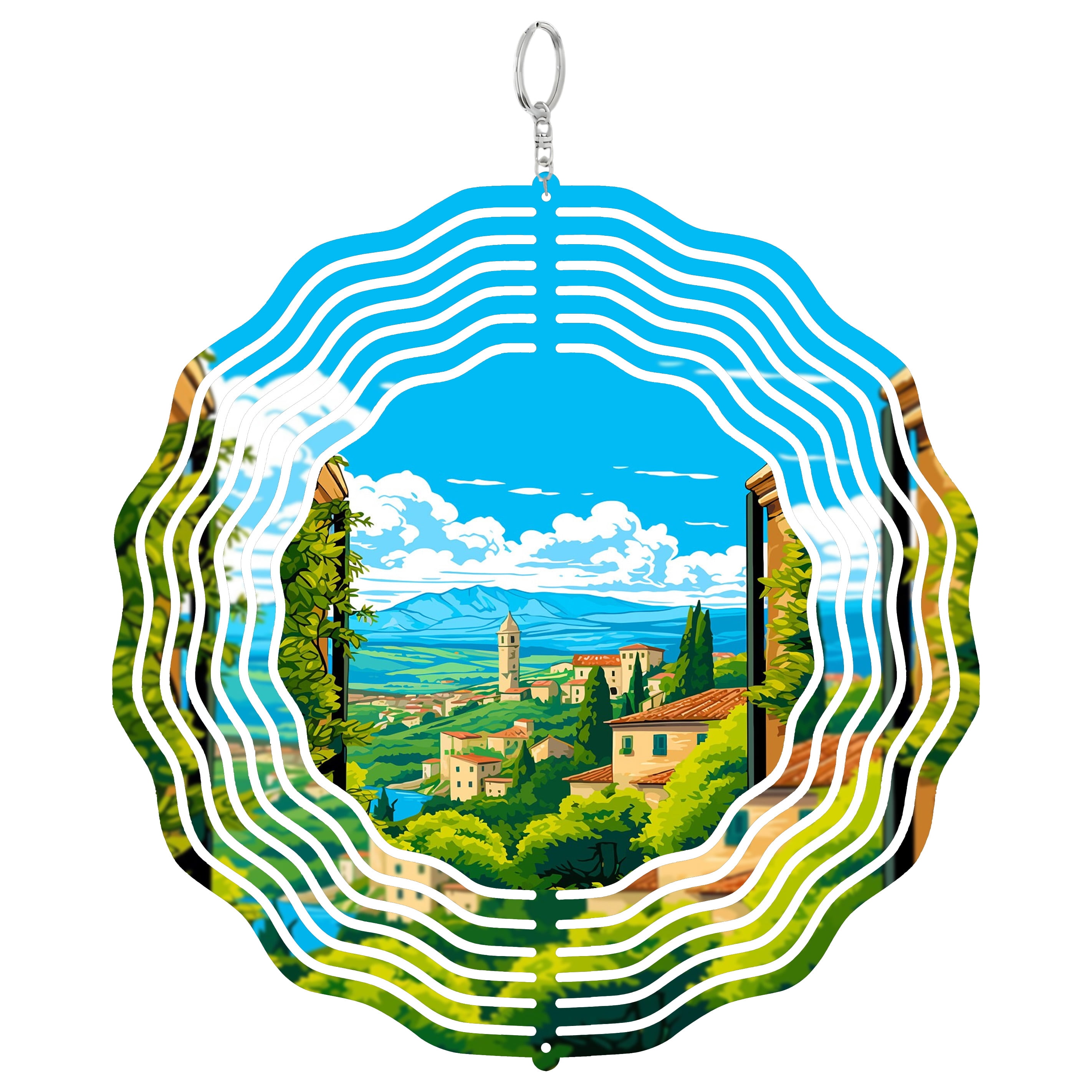 Perugia Italy Umbria Hilltop Town 3D Wind Spinner Stainless Steel ...