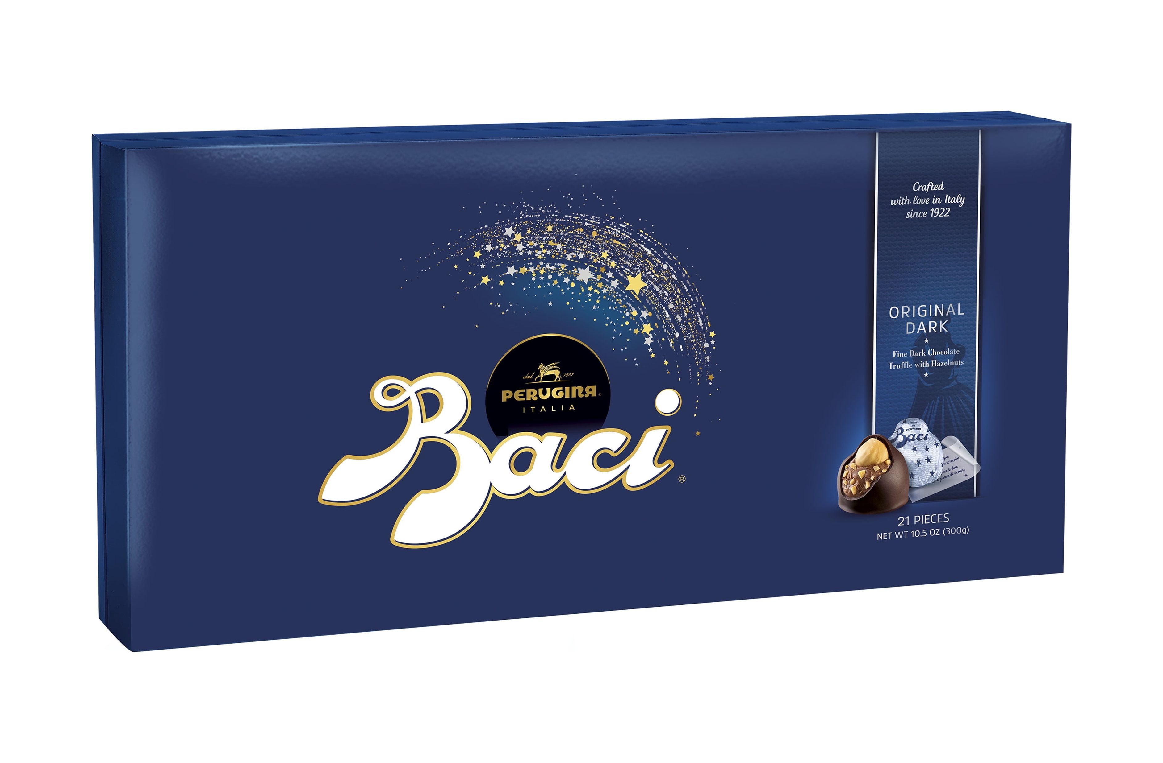 Perugina Baci Classic Dark Chocolate Hazelnut 21-pc Truffle Box, Candy ...