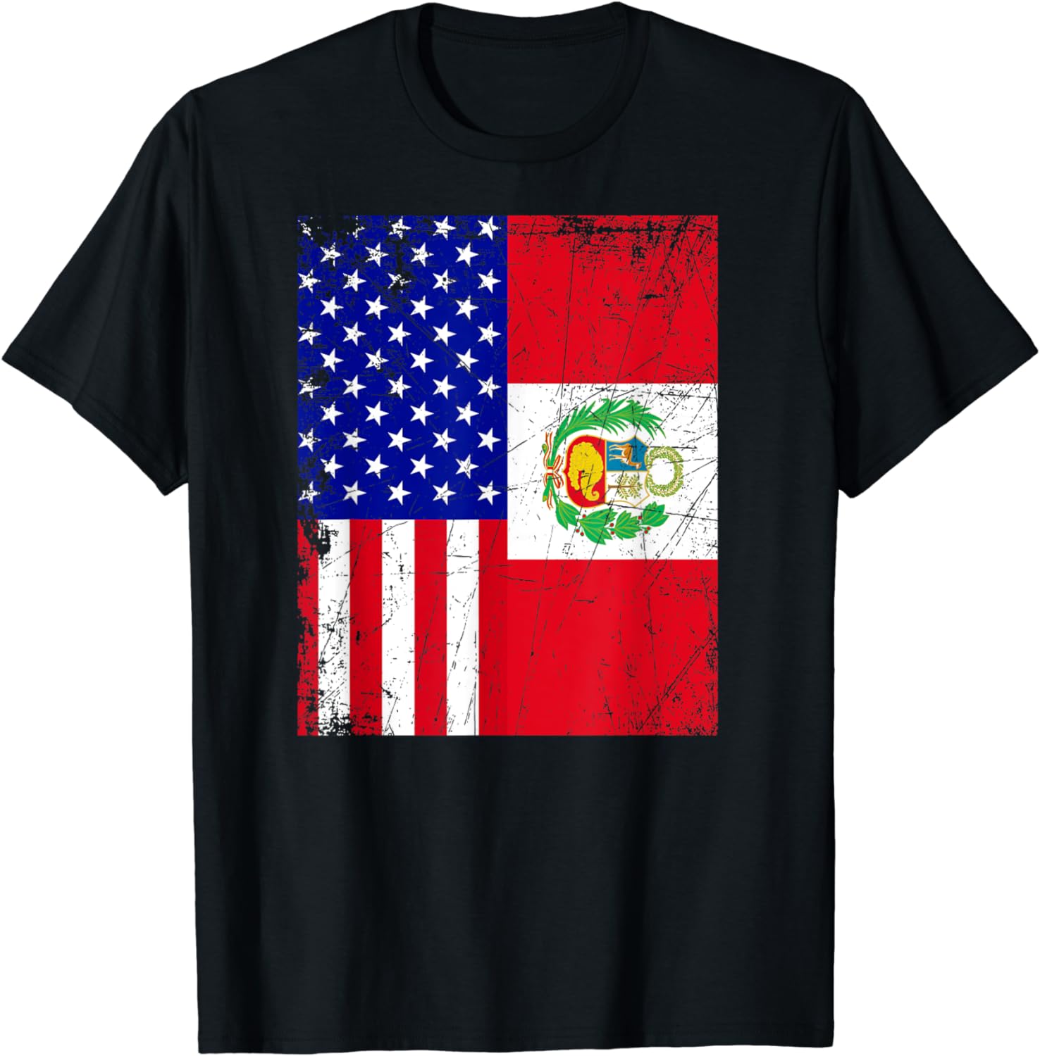 Peruvian American | Half Peru Half USA Flag Proud T-Shirt - Walmart.com