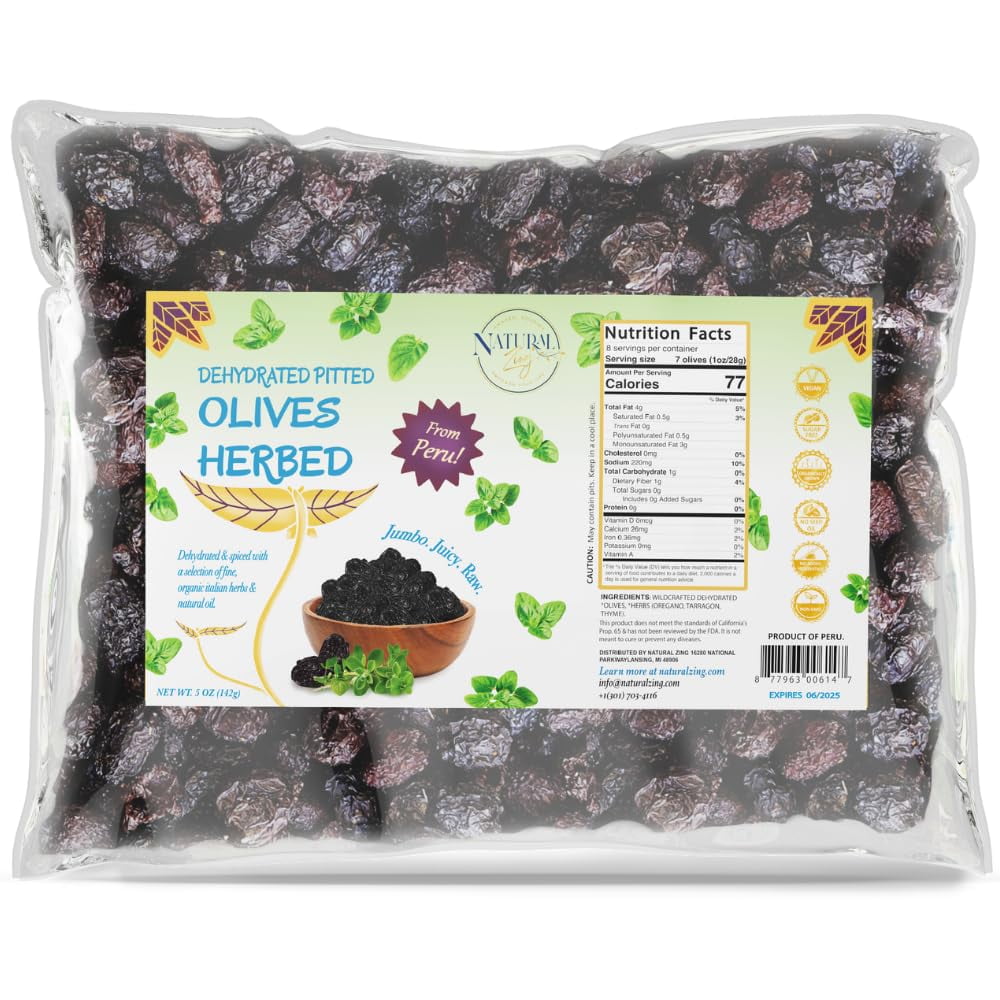 Peruvian Black Dried Olives, Herbed, Pitted (, Organic) 8 oz - Walmart.com