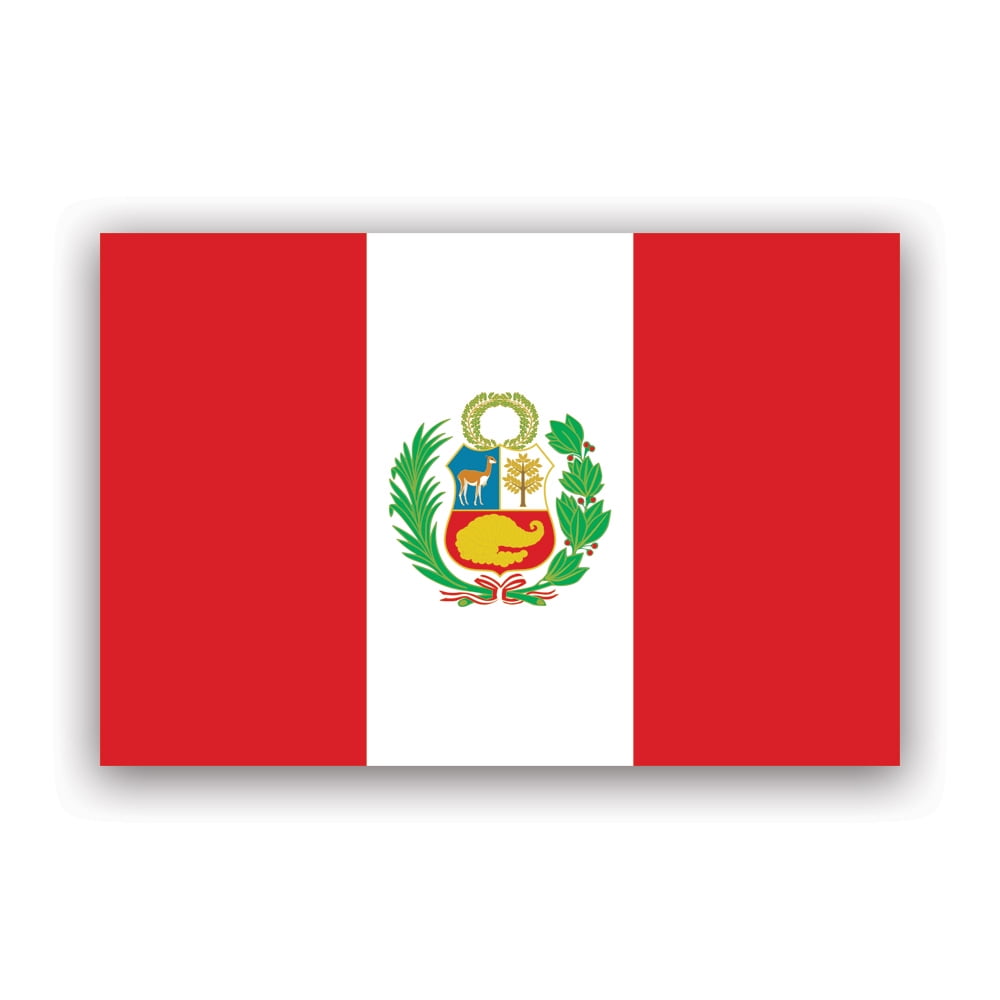 Peruvian Flag Sticker Decal - Self Adhesive Vinyl - Weatherproof - Made ...