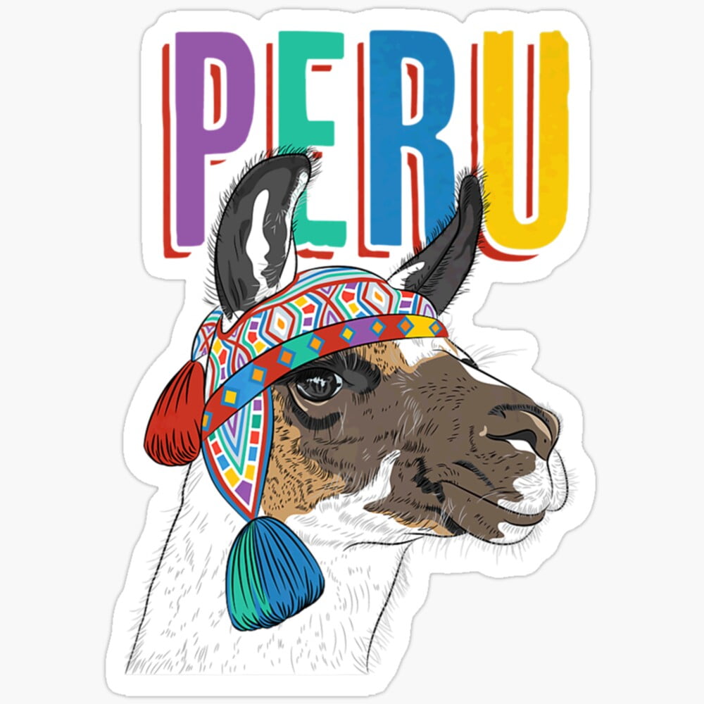 Peruvian Llamaalpaca Graphic Tee Sticker Phone Decal Water Bottle ...