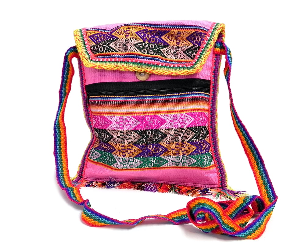 Peruvian Multicolored Tribal Pattern Material Slim Lightweight Square ...