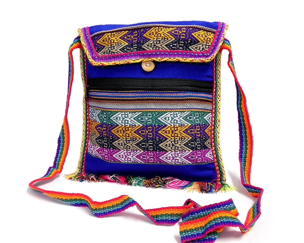 Peruvian Multicolored Tribal Pattern Material Slim Lightweight Square ...
